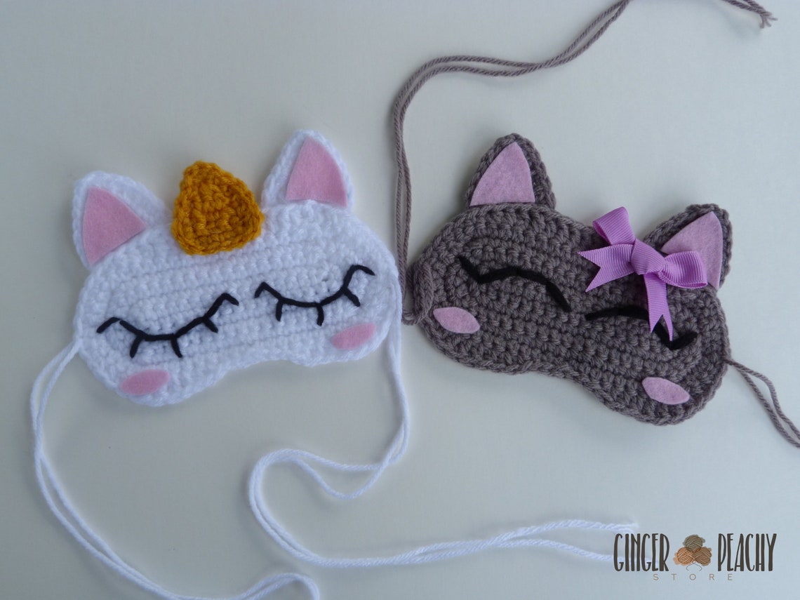 DIGITAL PATTERN Cat & Unicorn Sleep Masks Crochet Pattern - Etsy