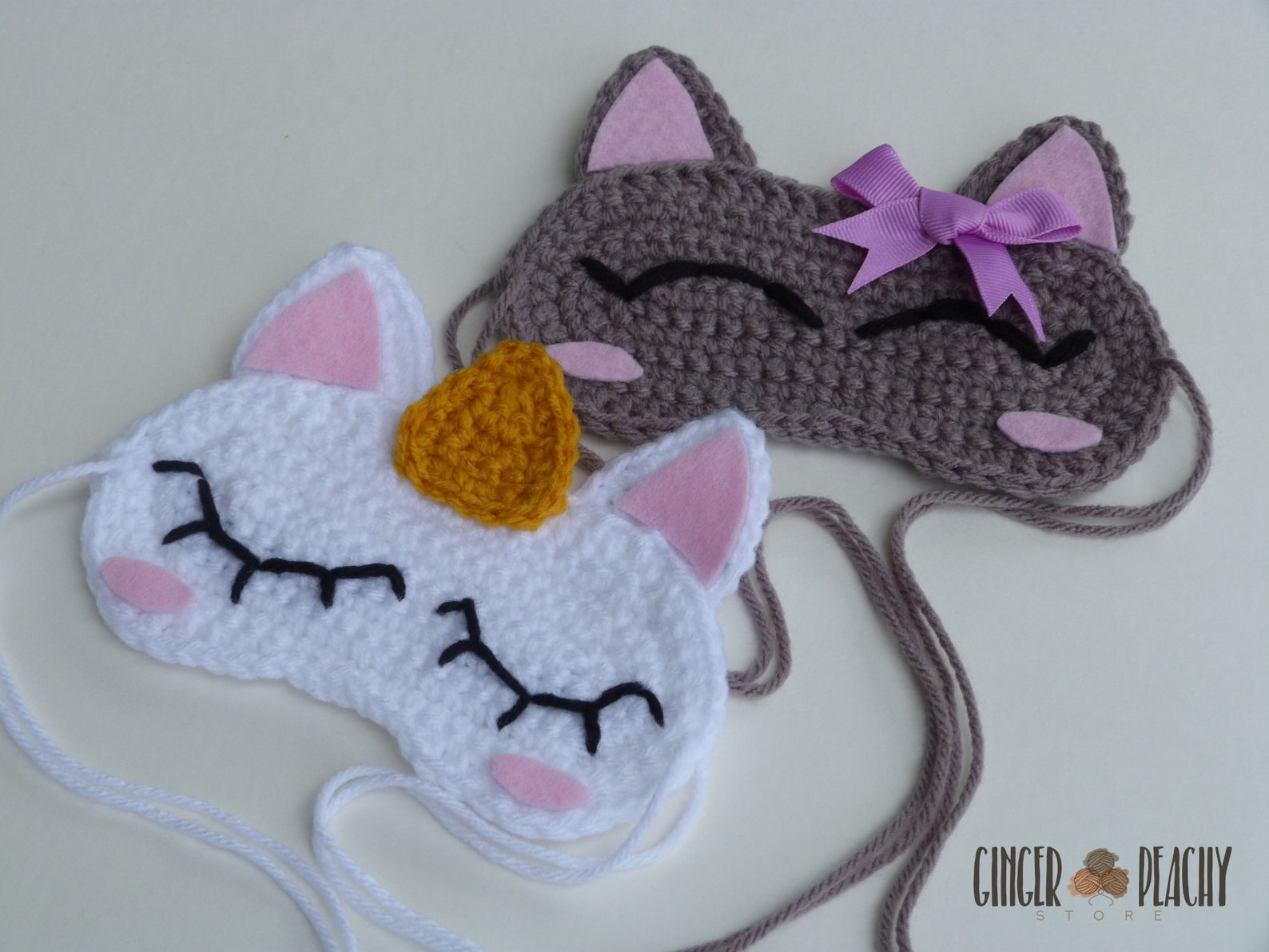 DIGITAL PATTERN Cat & Unicorn Sleep Masks Crochet Pattern - Etsy