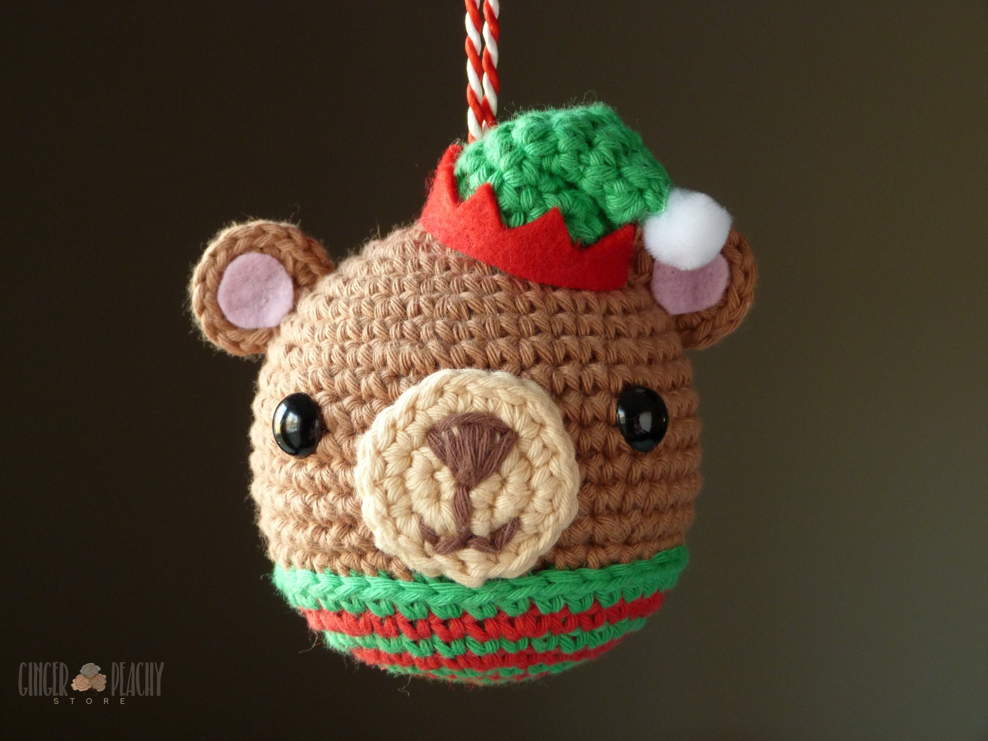 DIGITAL PATTERN Teddy the Elf Bear Christmas Ornament Crochet - Etsy