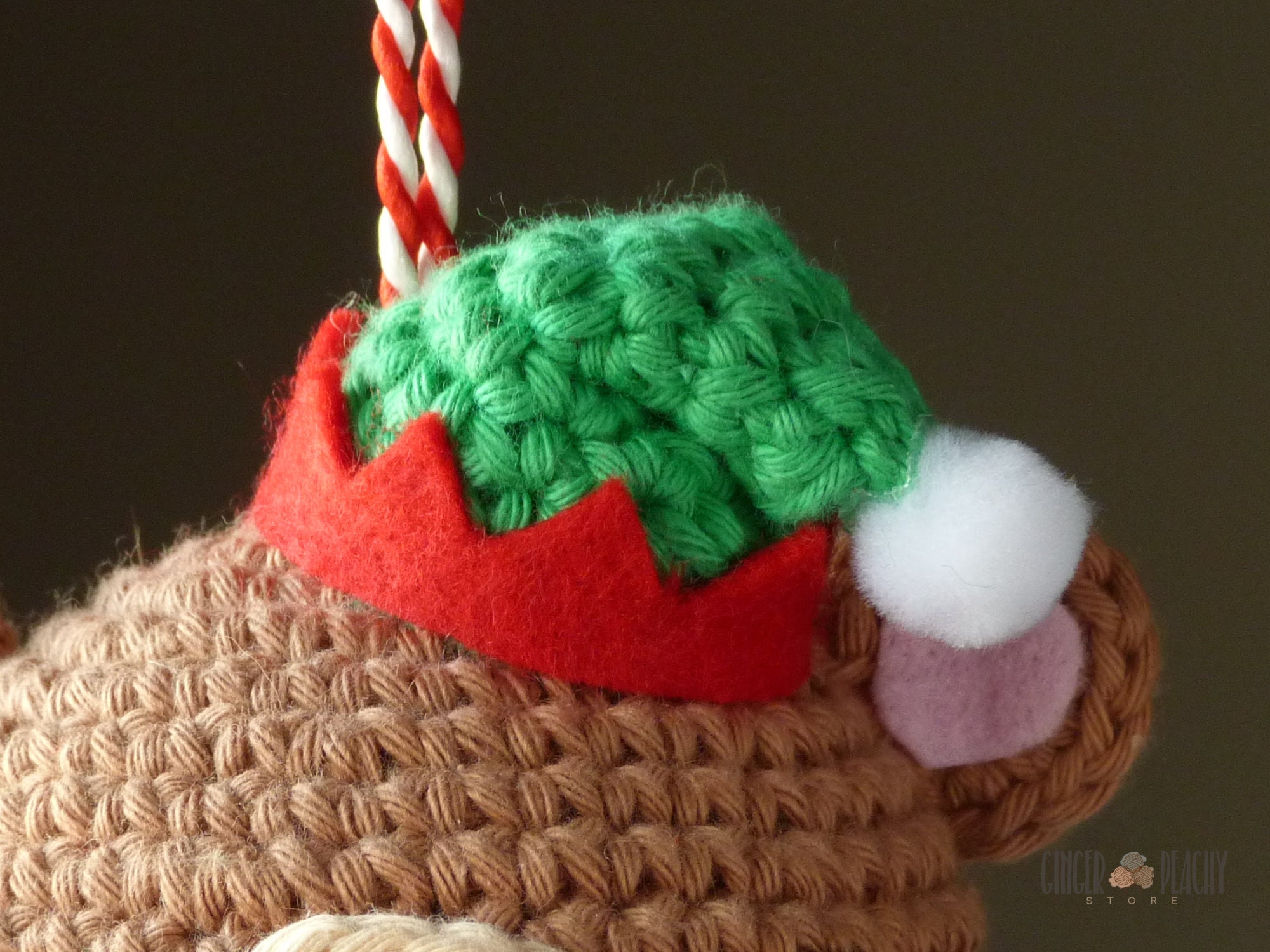 DIGITAL PATTERN Teddy the Elf Bear Christmas Ornament Crochet Pattern ...