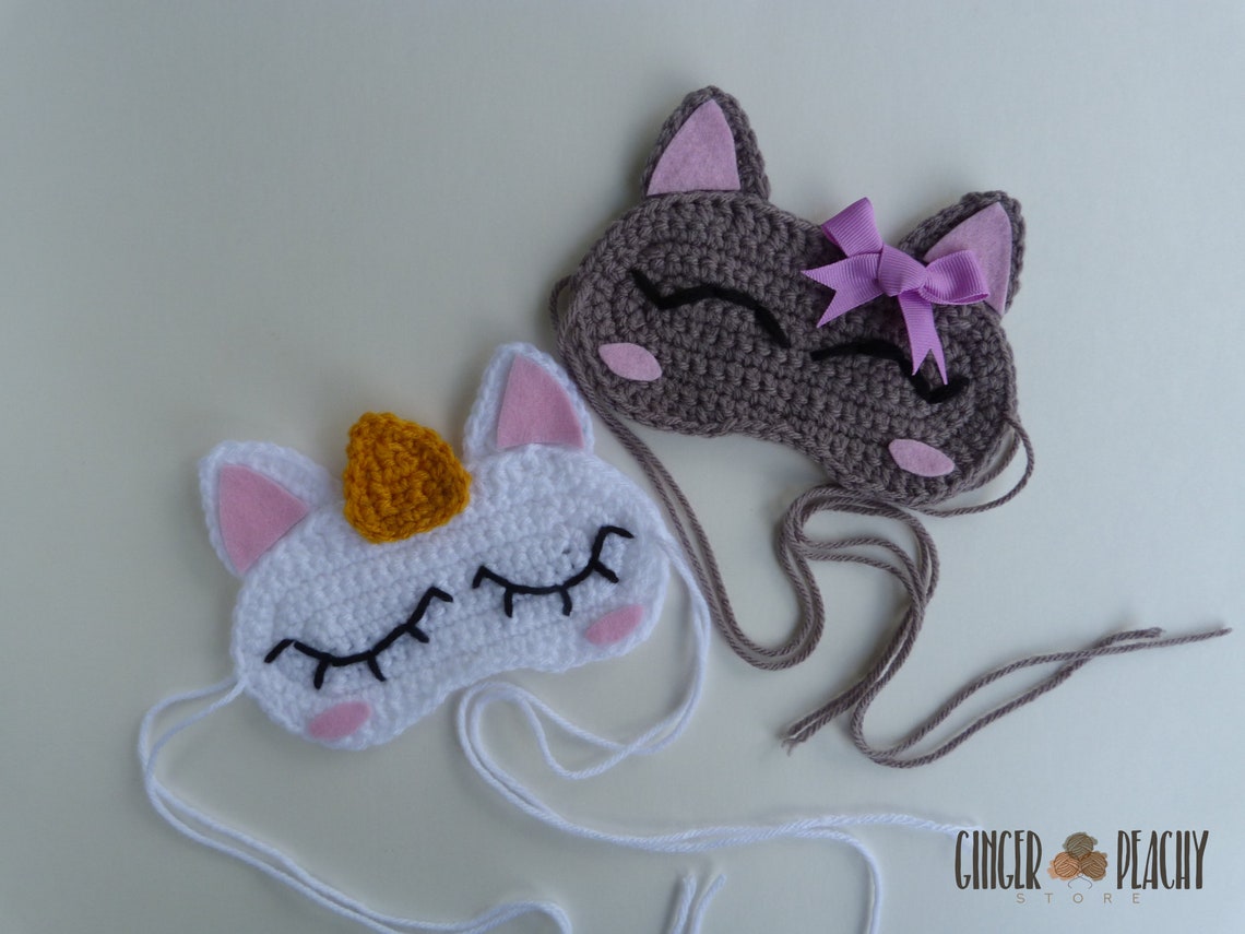 DIGITAL PATTERN Cat & Unicorn Sleep Masks Crochet Pattern - Etsy