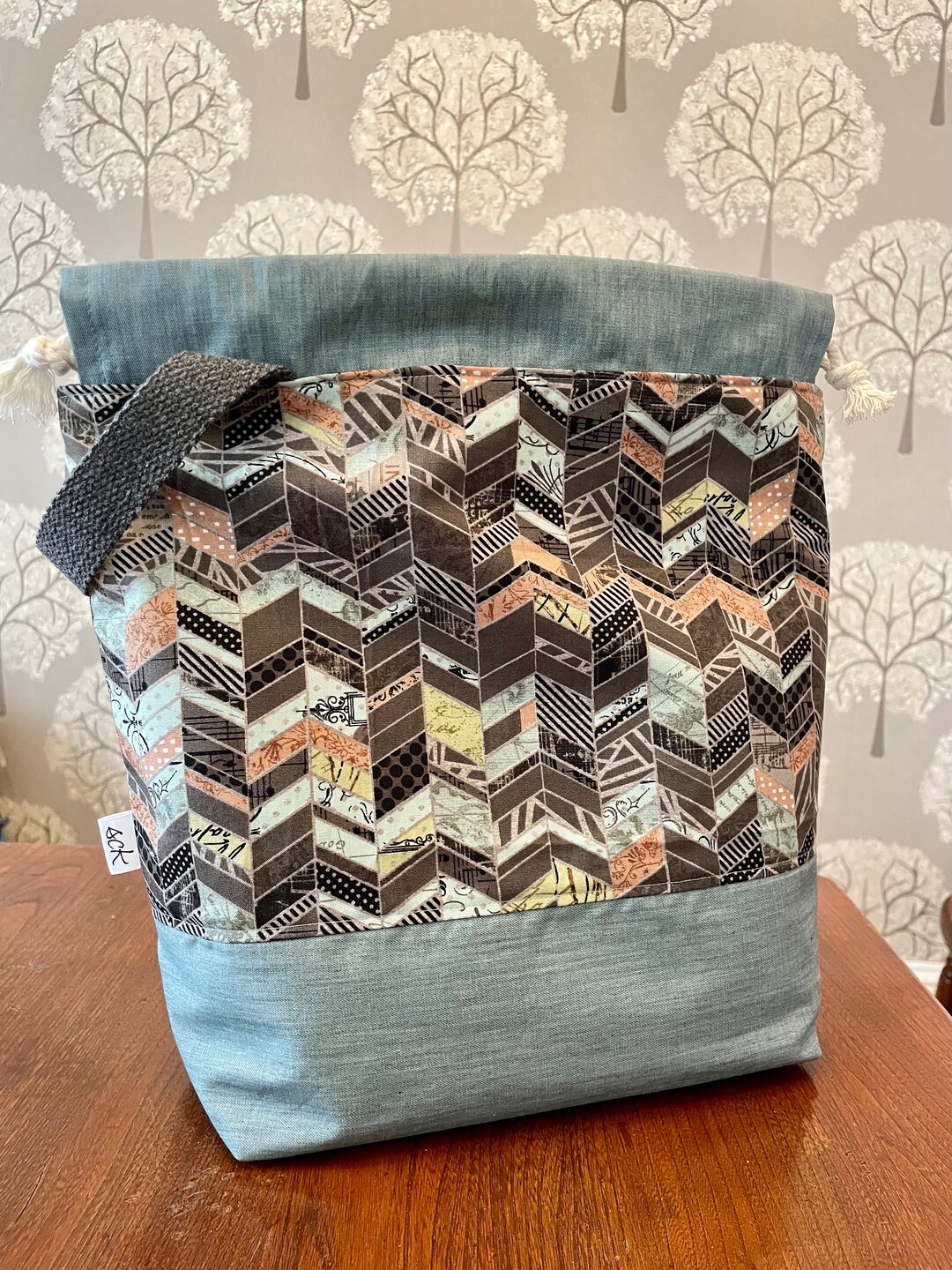 Knitting Project Bag | Yarn Organizer | Drawstring Bag | Crochet ...