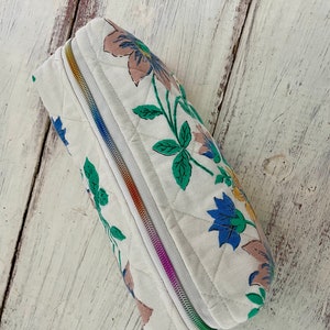 Upcycled Box Zip Tote | Travel Case | Quilted Zip Bag | Travel Cosmetic ...