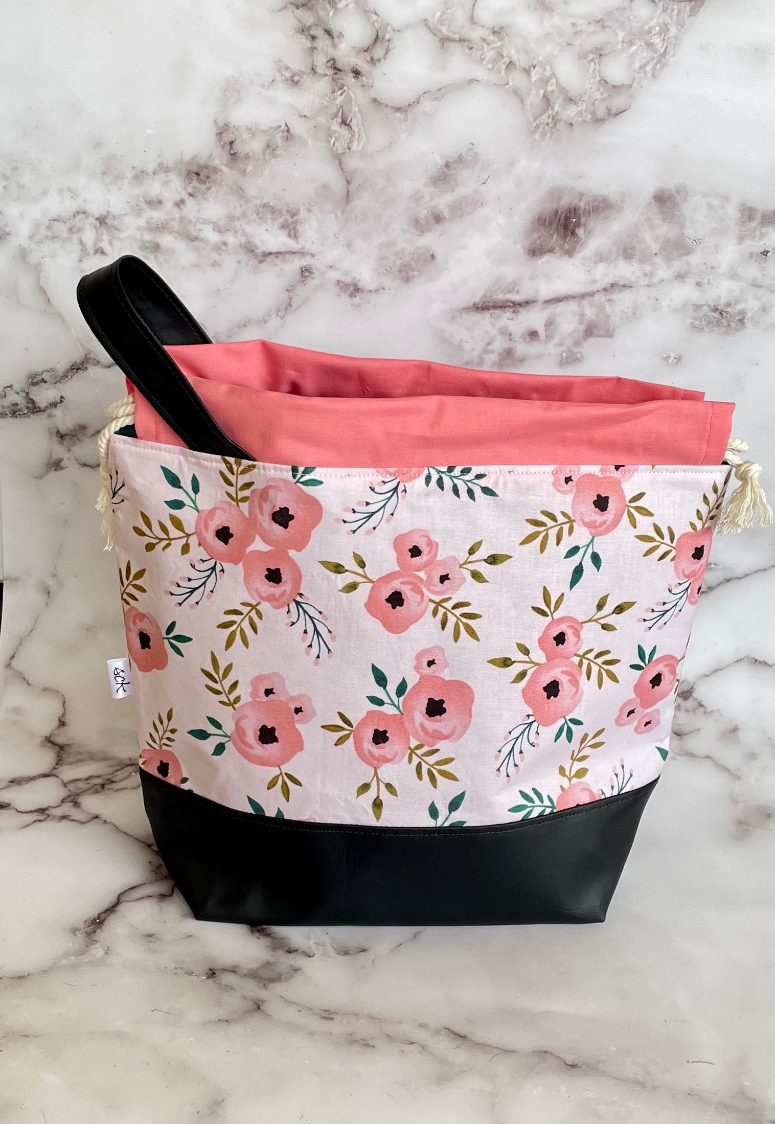 Knitting Project Bag Yarn Organizer Drawstring Bag Crochet Project Bag ...