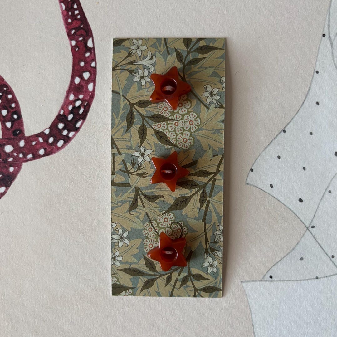 Vintage Bakelite Star Brown Marble Button Trio Mid Century Novelty ...