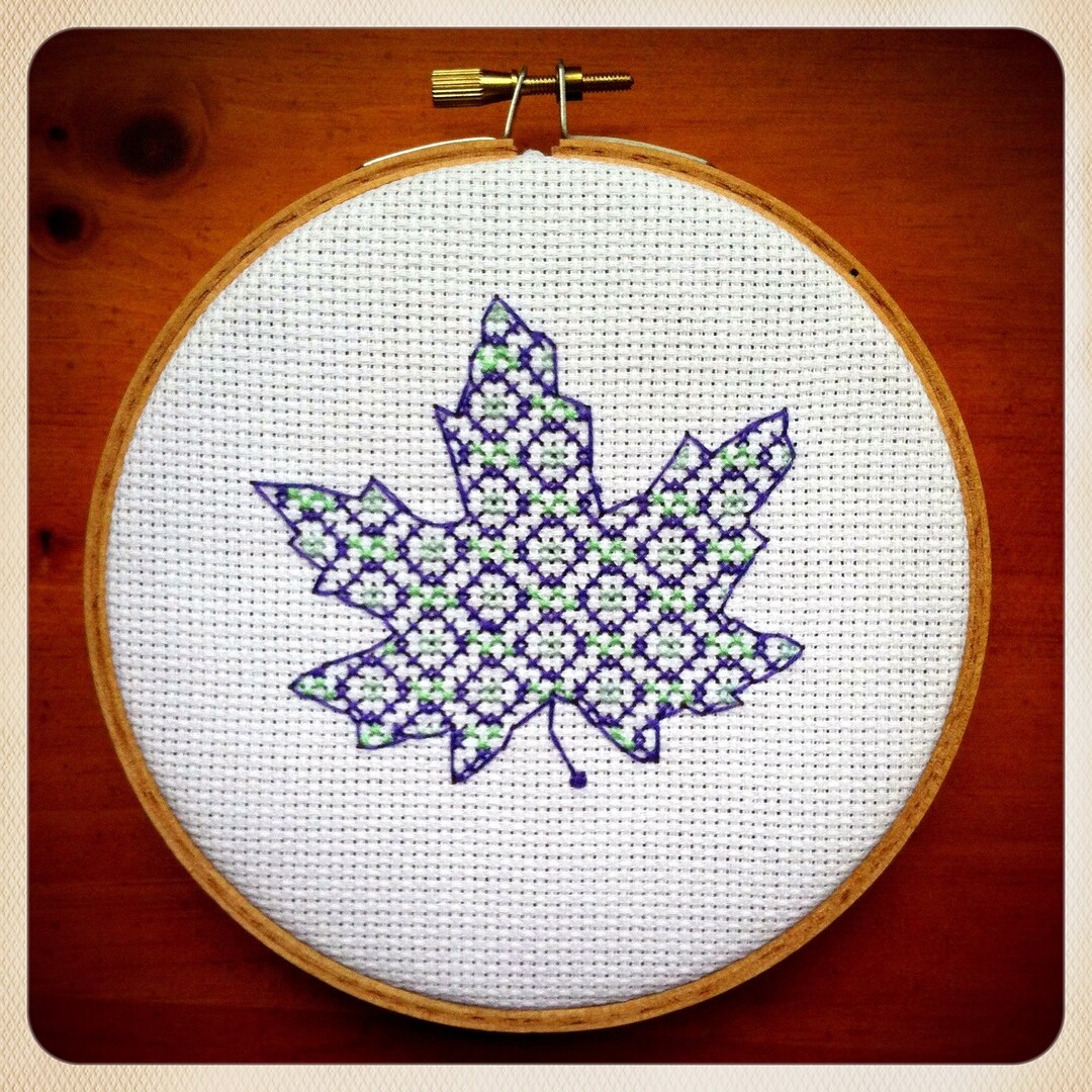 Maple Leaf Cross Stitch Pattern, Digital Download PDF - Etsy