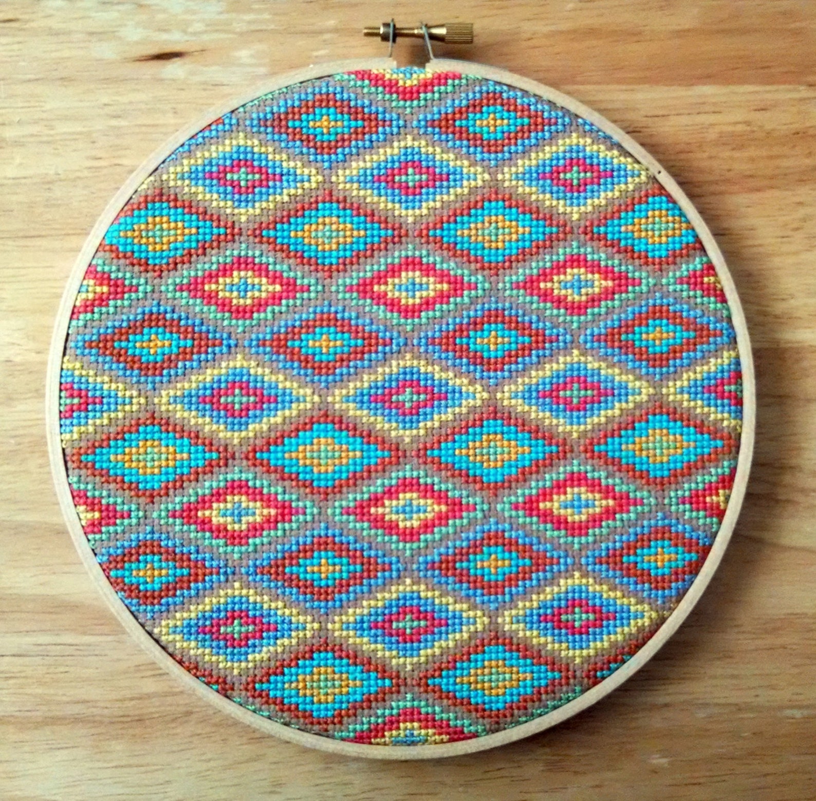 Turkish Rug Cross Stitch Pattern, Diamond Motif, Digital Download PDF ...