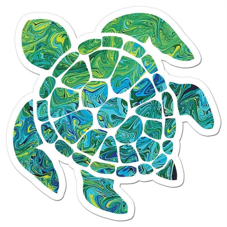The Sea Turtle Art Sticker - Etsy
