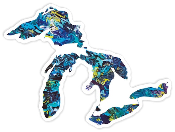 The Great Lakes Art Sticker | Etsy