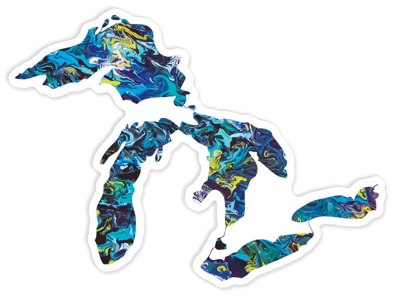 The Great Lakes Art Sticker - Etsy
