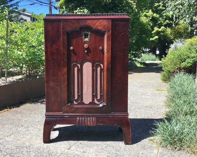 Rare 1931 Philco 112 Lowboy Radio; Elec Restored, Bel Geddes Art Deco ...