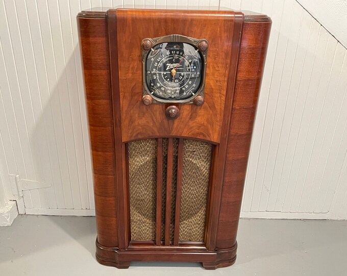 Stunning 1937 Zenith 6S152 Black Dial Console Radio, Elec Serviced, Am ...