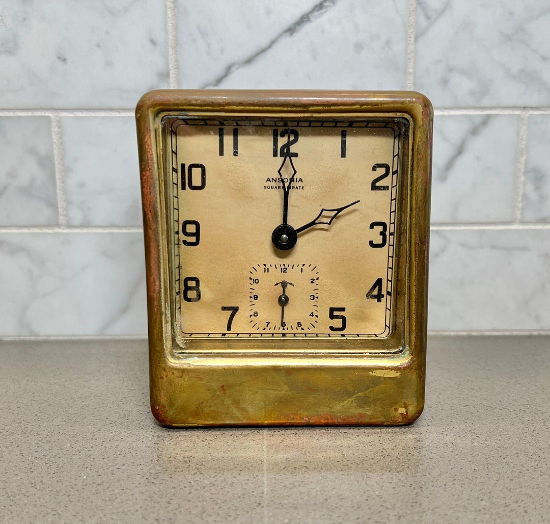 1920s Ansonia Square Pirate Brass Alarm Clock, Nicely Working - Etsy