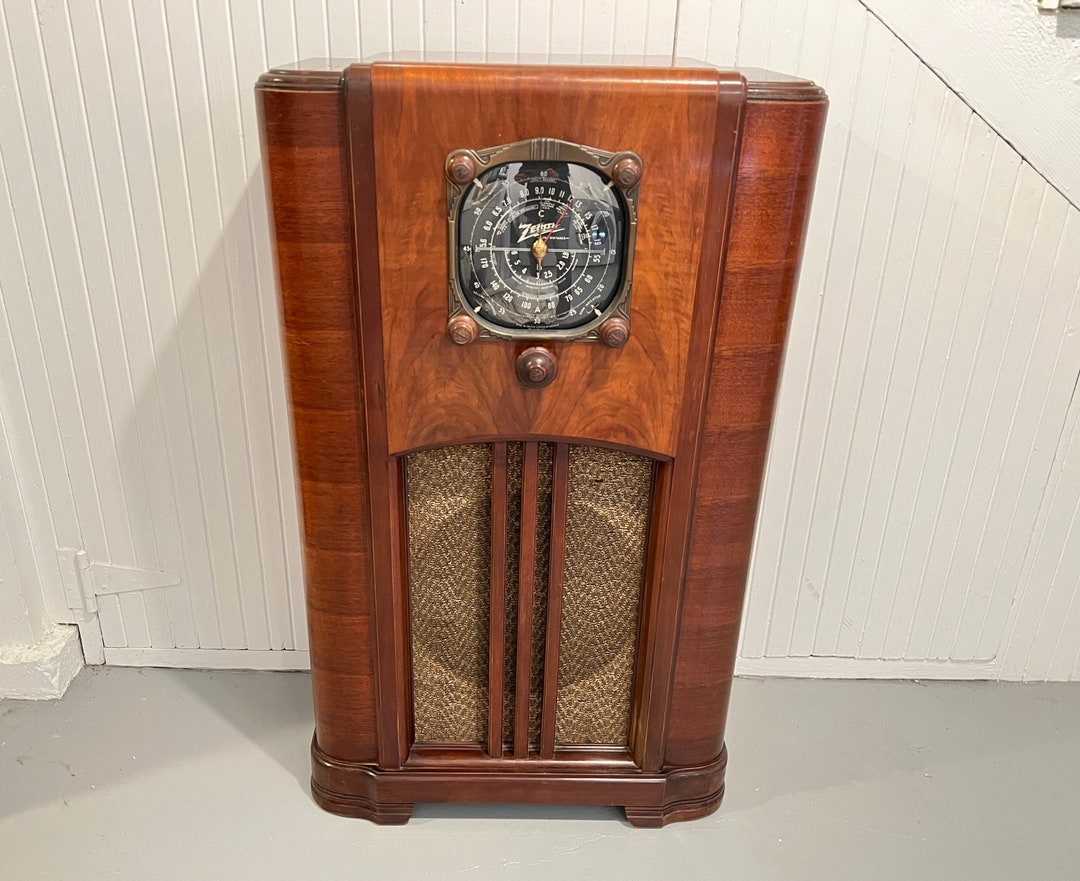 Stunning 1937 Zenith 6S152 Black Dial Console Radio, Elec Serviced, Am ...