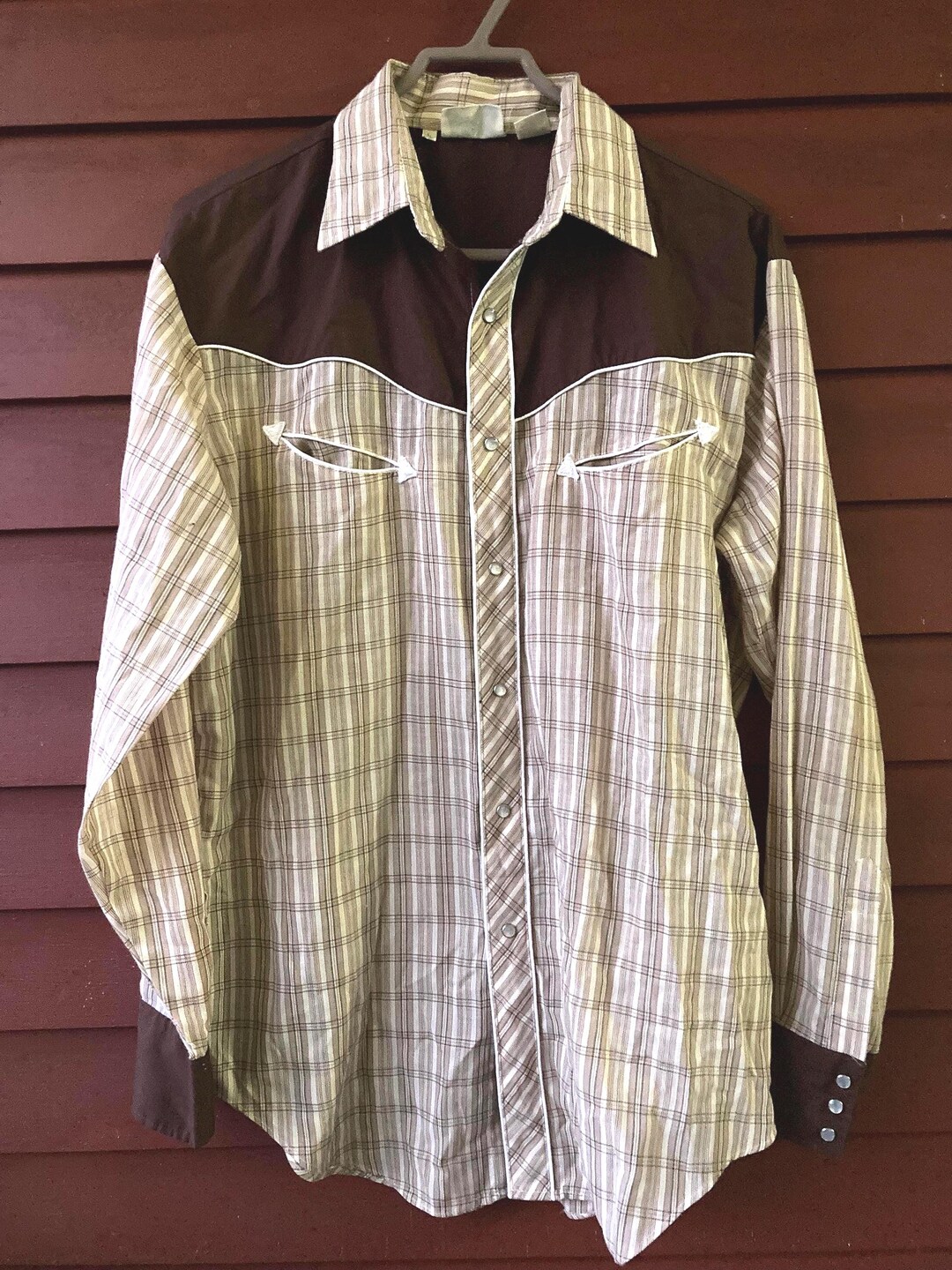 Western Snap Shirt With the Sweet Smiley Slash Pockets Size L in a ...