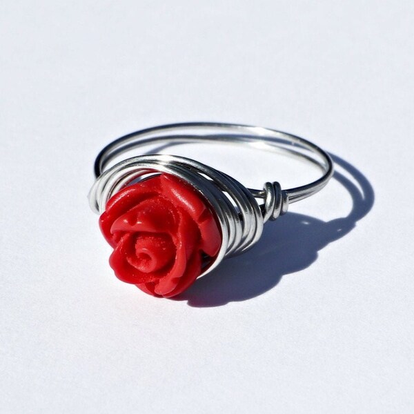 Wire Rose Ring Rose - Etsy