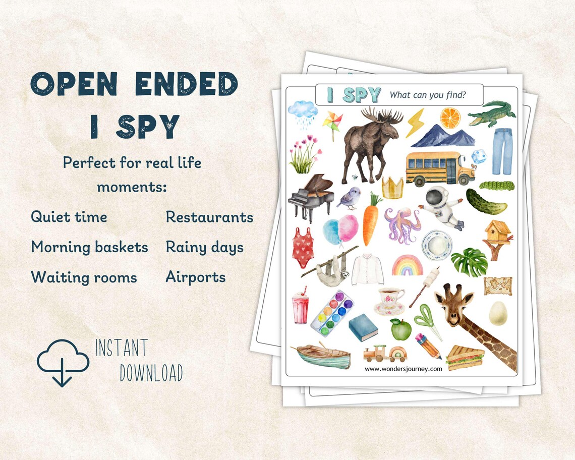 Interactive I Spy Printable for Kids | Fun & Educational Digital ...