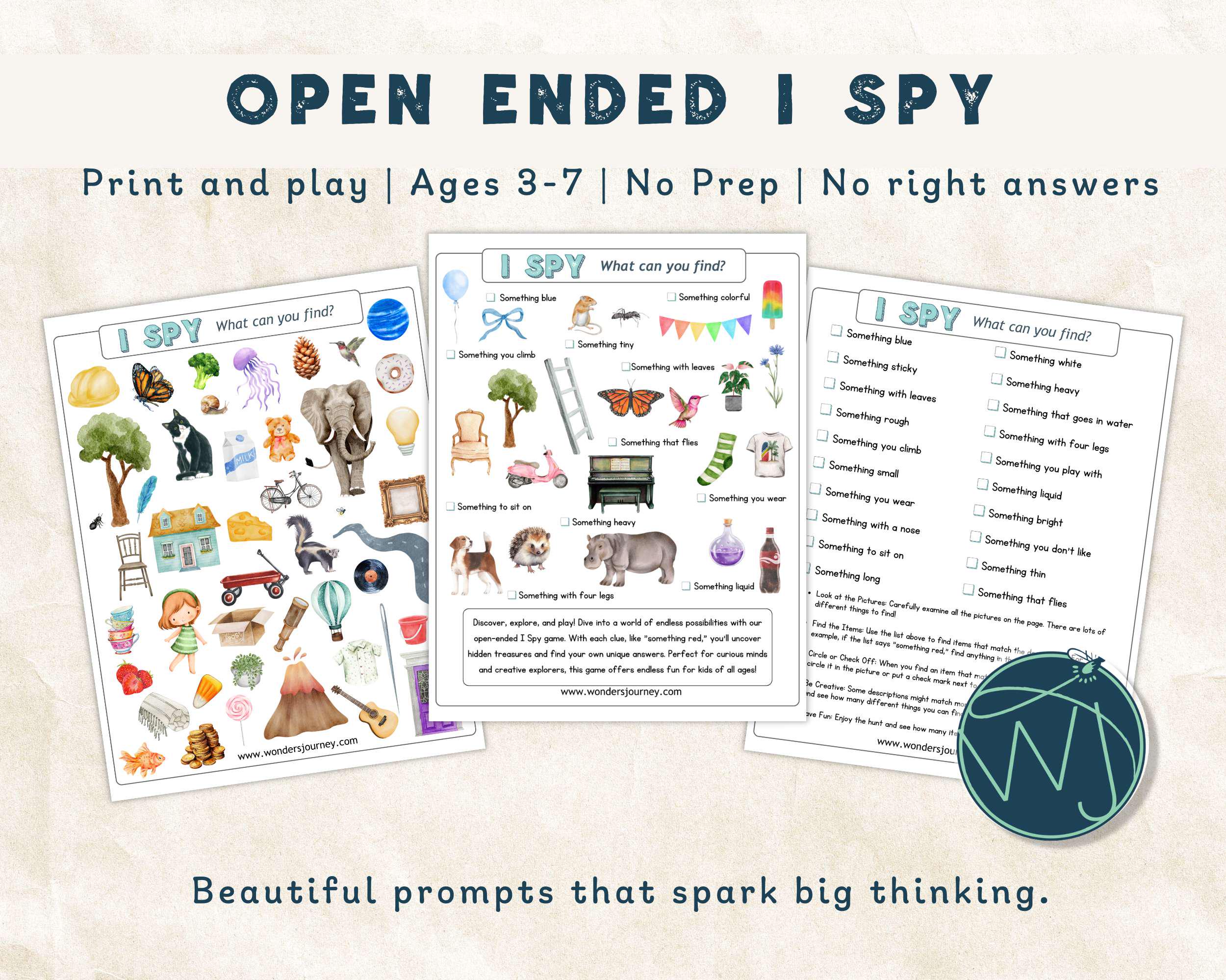 Interactive I Spy Printable for Kids | Fun & Educational Digital ...