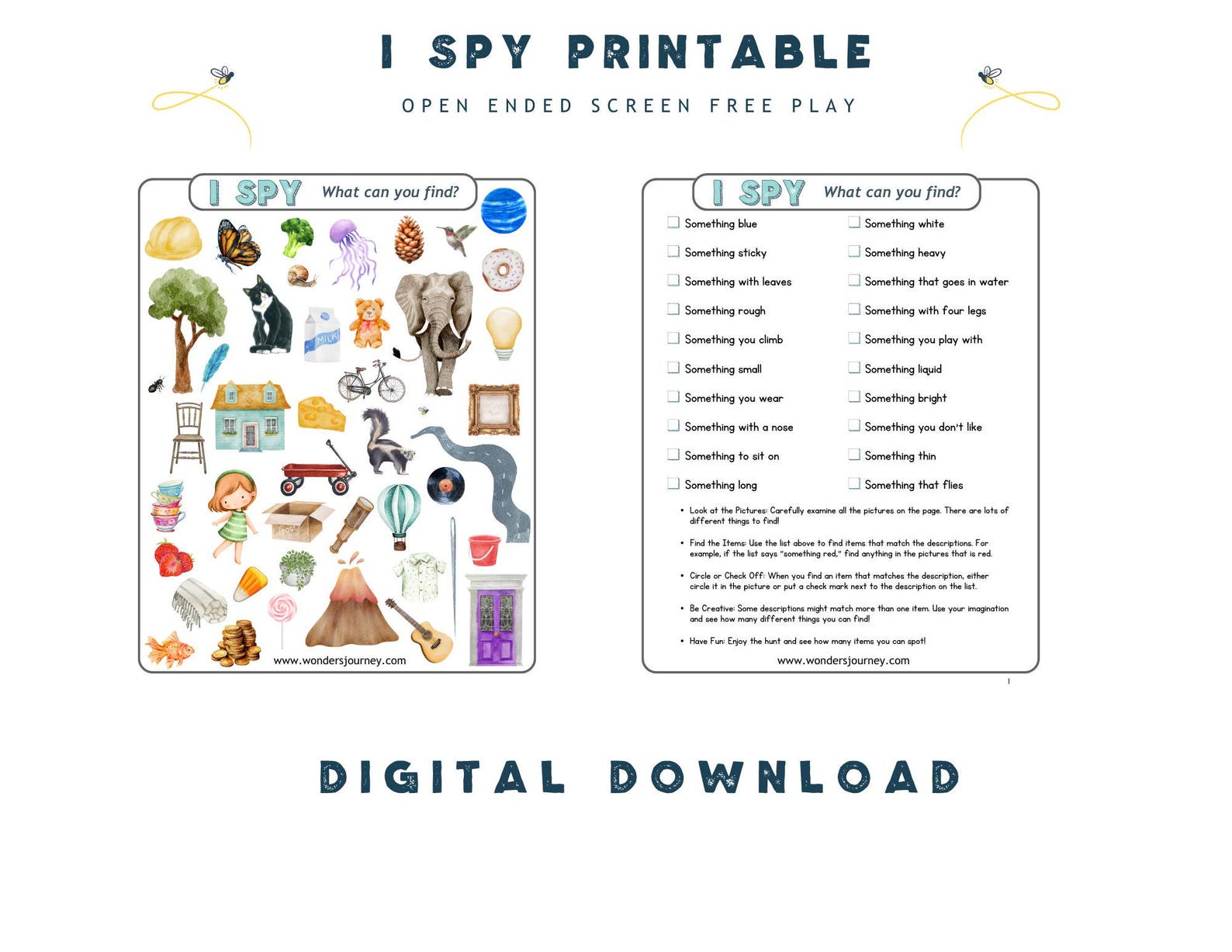 Interactive I Spy Printable for Kids | Fun & Educational Digital ...