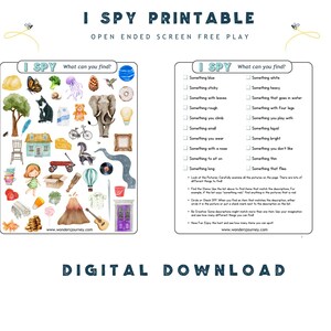 Interactive I Spy Printable for Kids | Fun & Educational Digital ...