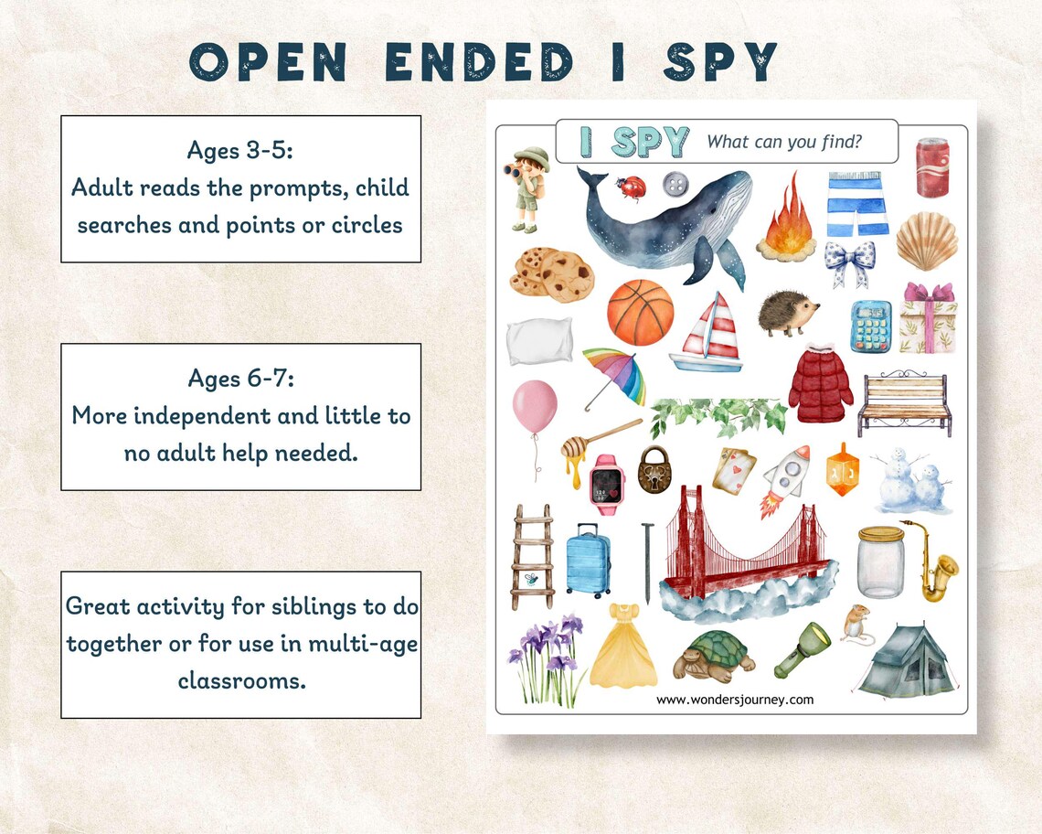 Interactive I Spy Printable for Kids | Fun & Educational Digital ...