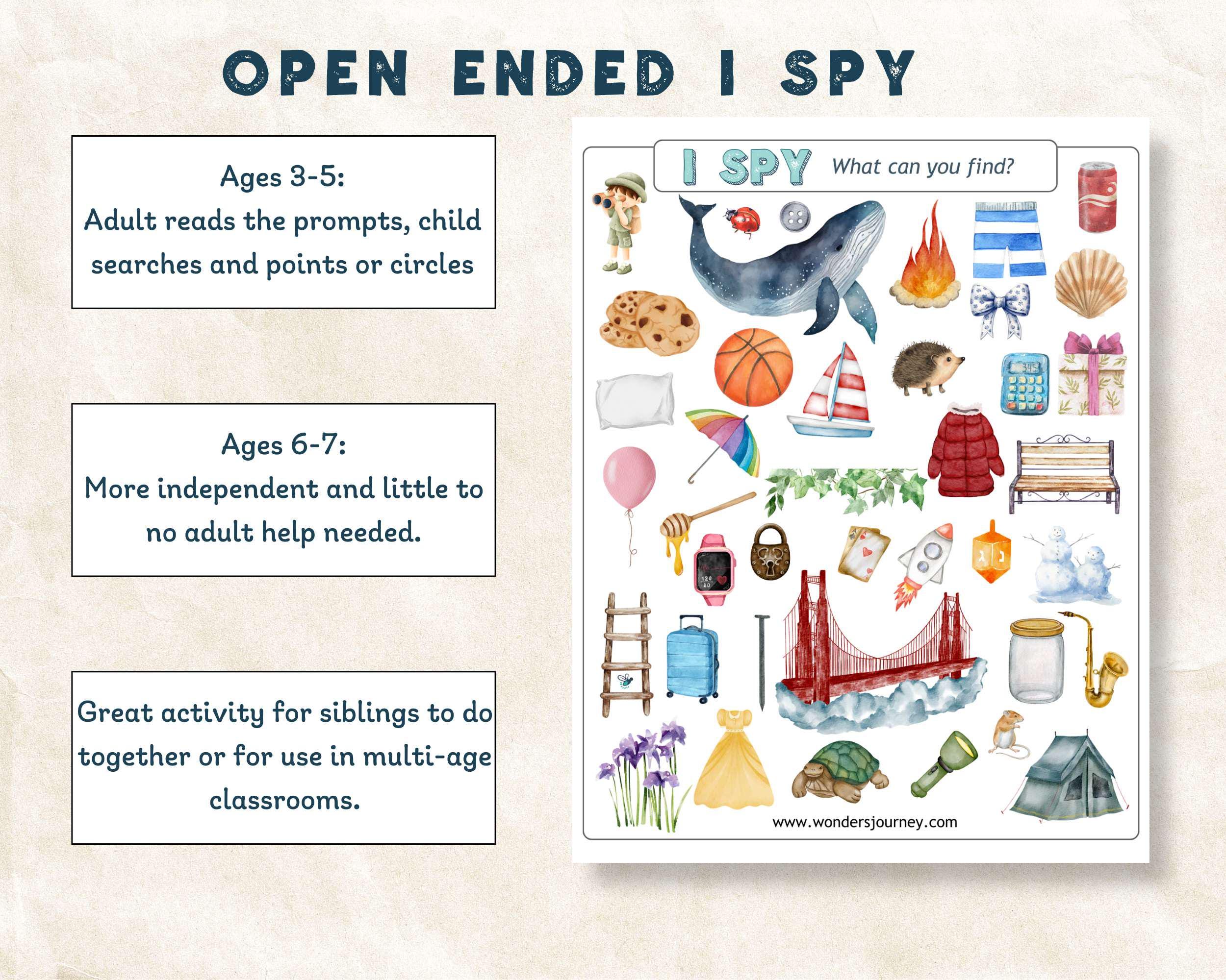 Interactive I Spy Printable for Kids | Fun & Educational Digital ...