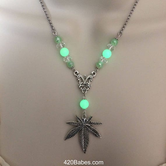 Ganja Goddess Glow Glass Crystal Necklace | Etsy