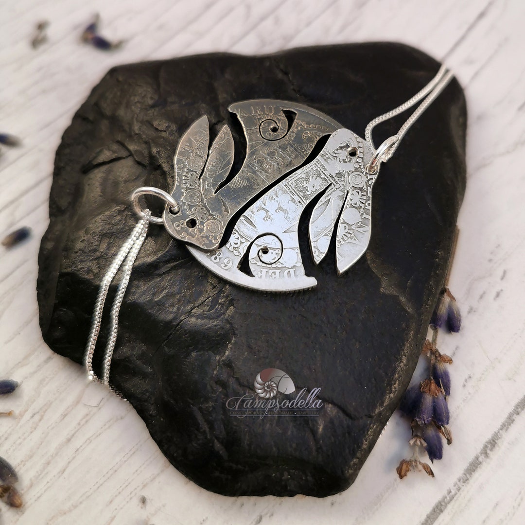 Yin Yang Hare Pendants: Handmade Sterling Silver Coin Jewellery Set - Etsy