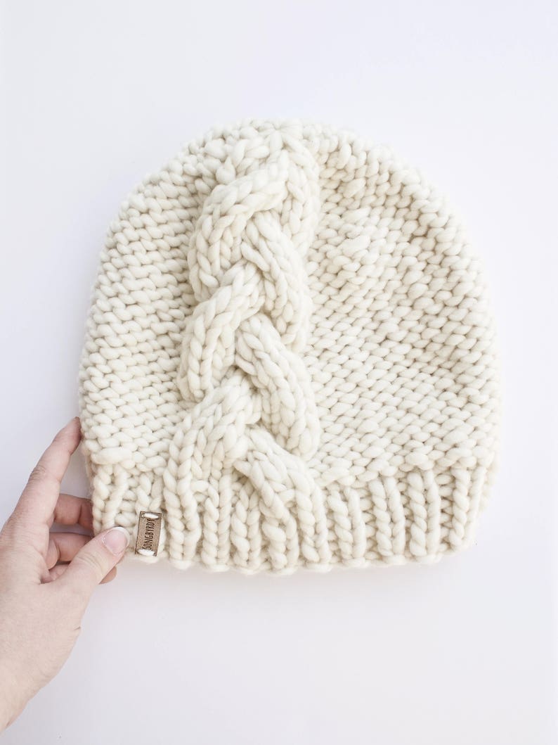 PDF PATTERN Braided Cable Knit Slouchy Beanie Knitting - Etsy