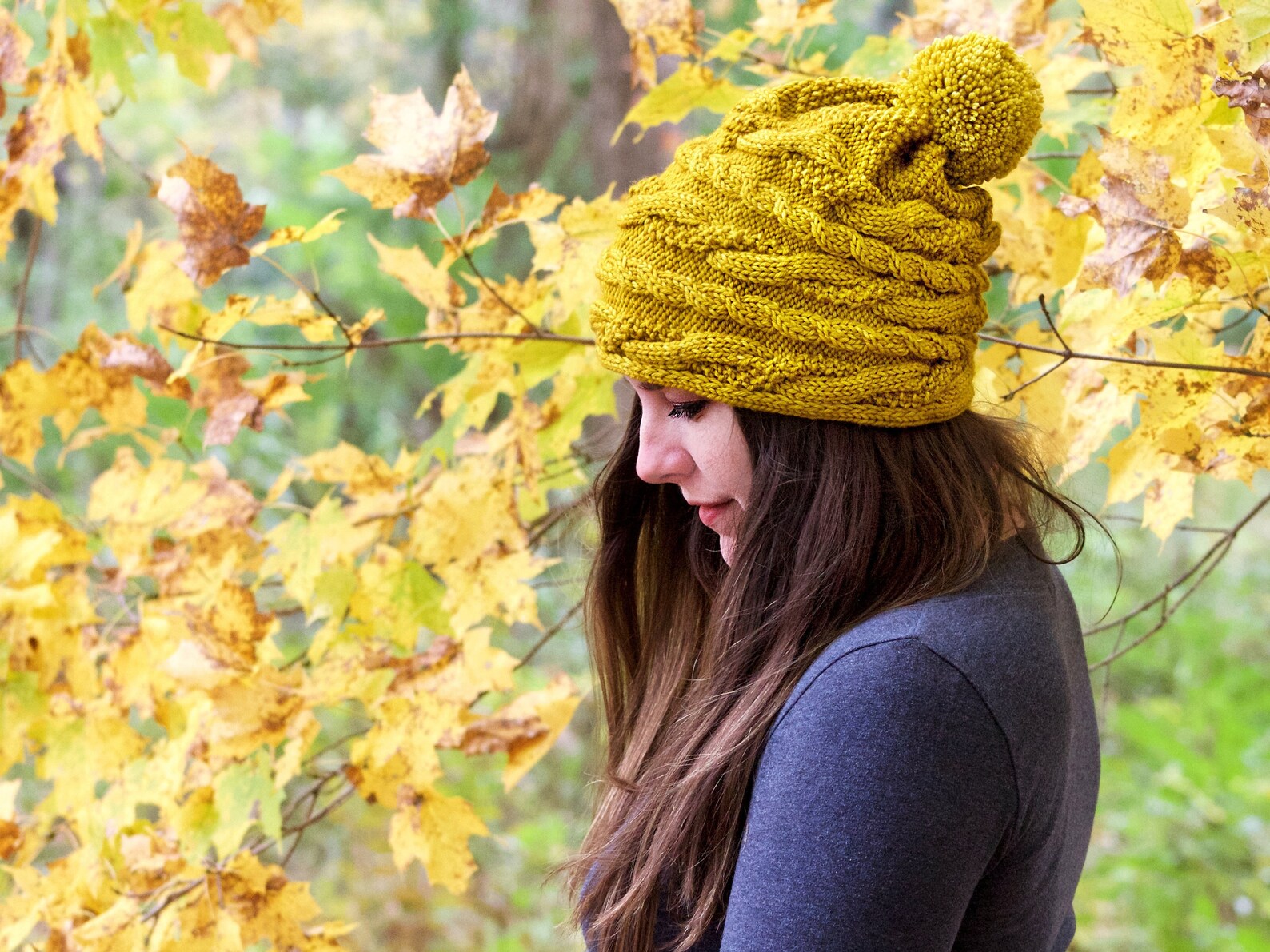 PDF PATTERN Cable Knit Slouchy Beanie Knitting Pattern | Etsy