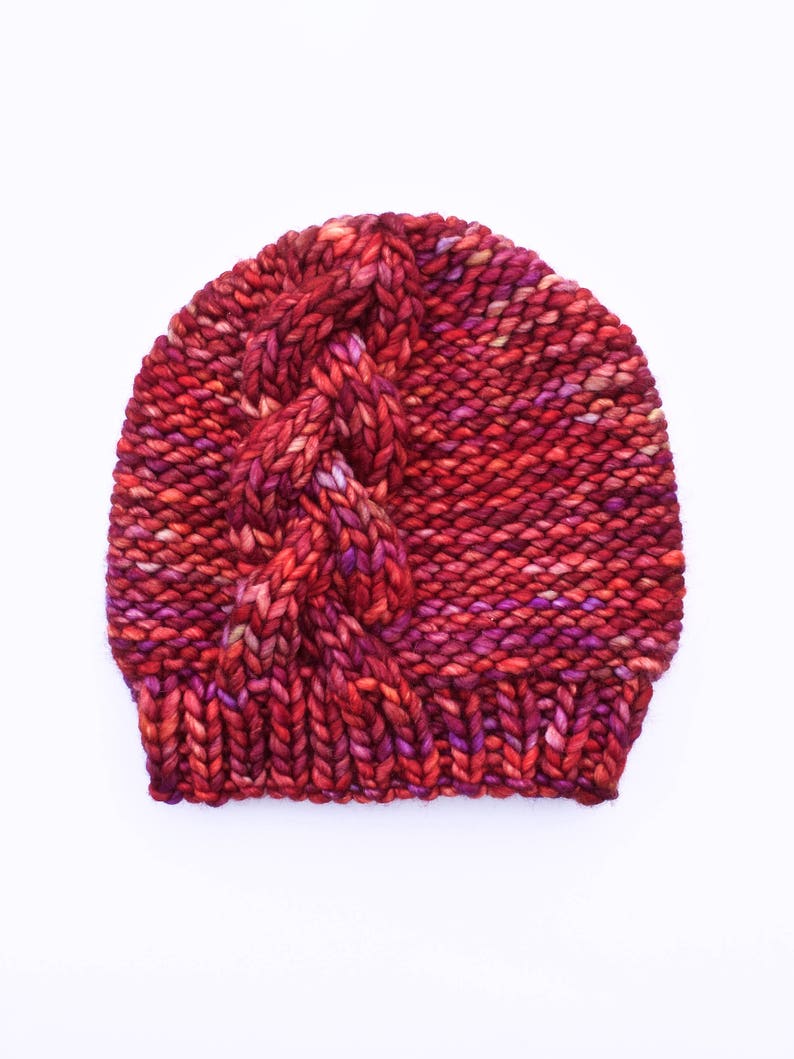 PDF PATTERN Braided Cable Knit Slouchy Beanie Knitting Pattern Super ...