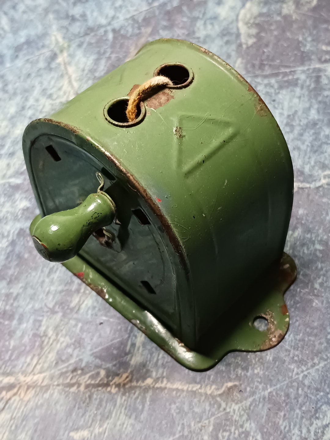 Vintage Metal Clothesline Winder-portable Clothesline-green Metal ...