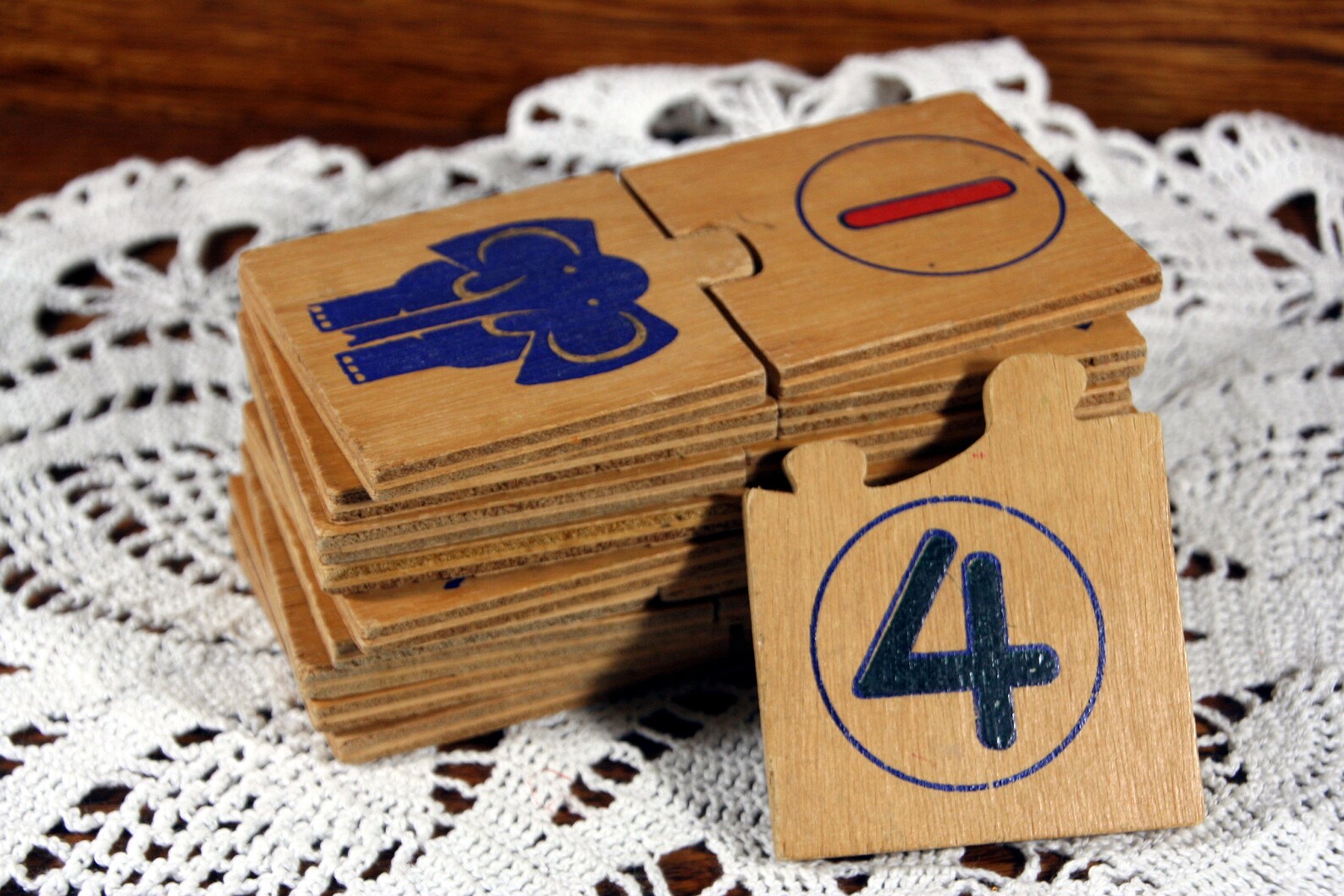 Wood Puzzle Flash Cards-numbers and Animals-graphic - Etsy