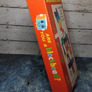 Vintage Saalfield Blockhead Toy-mid Century Play-colored Wood - Etsy