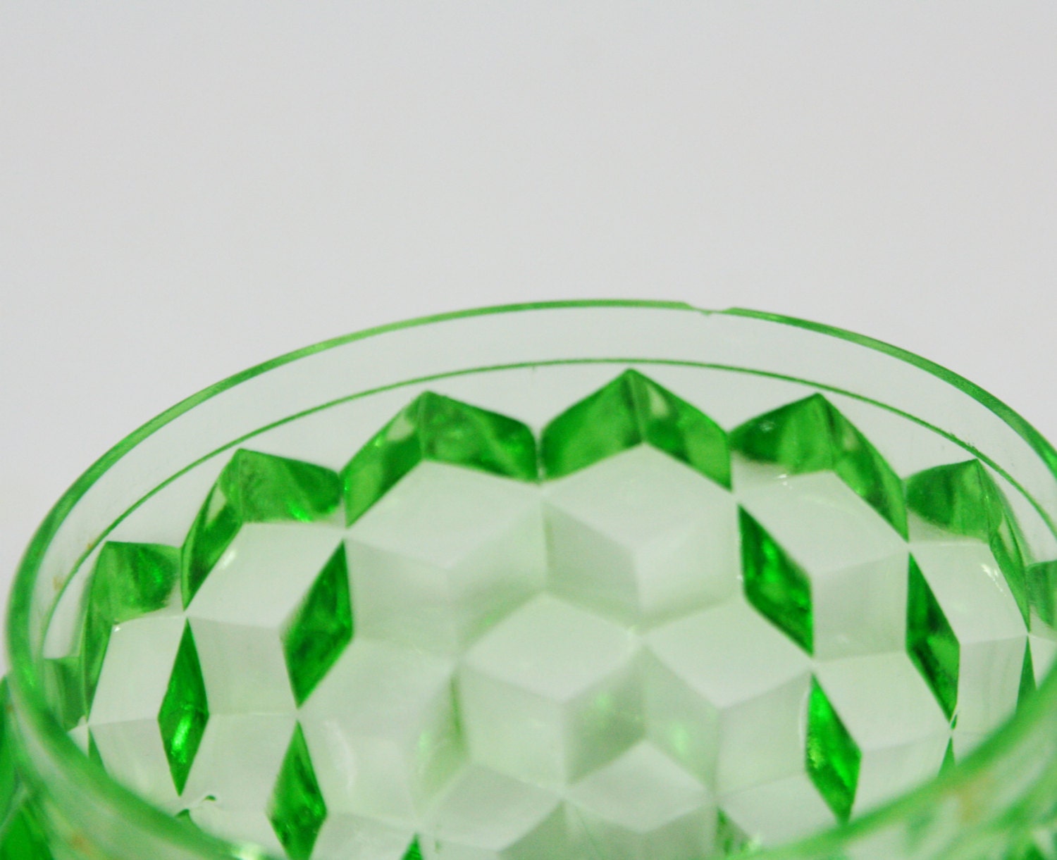 Jeannette Green Glass Powder Jar With Metal Lid-bakelite | Etsy