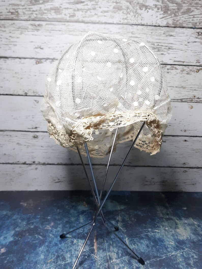 Antique Night Cap-vintage Lace Sleeping Hat-ecru Lace-victorian - Etsy