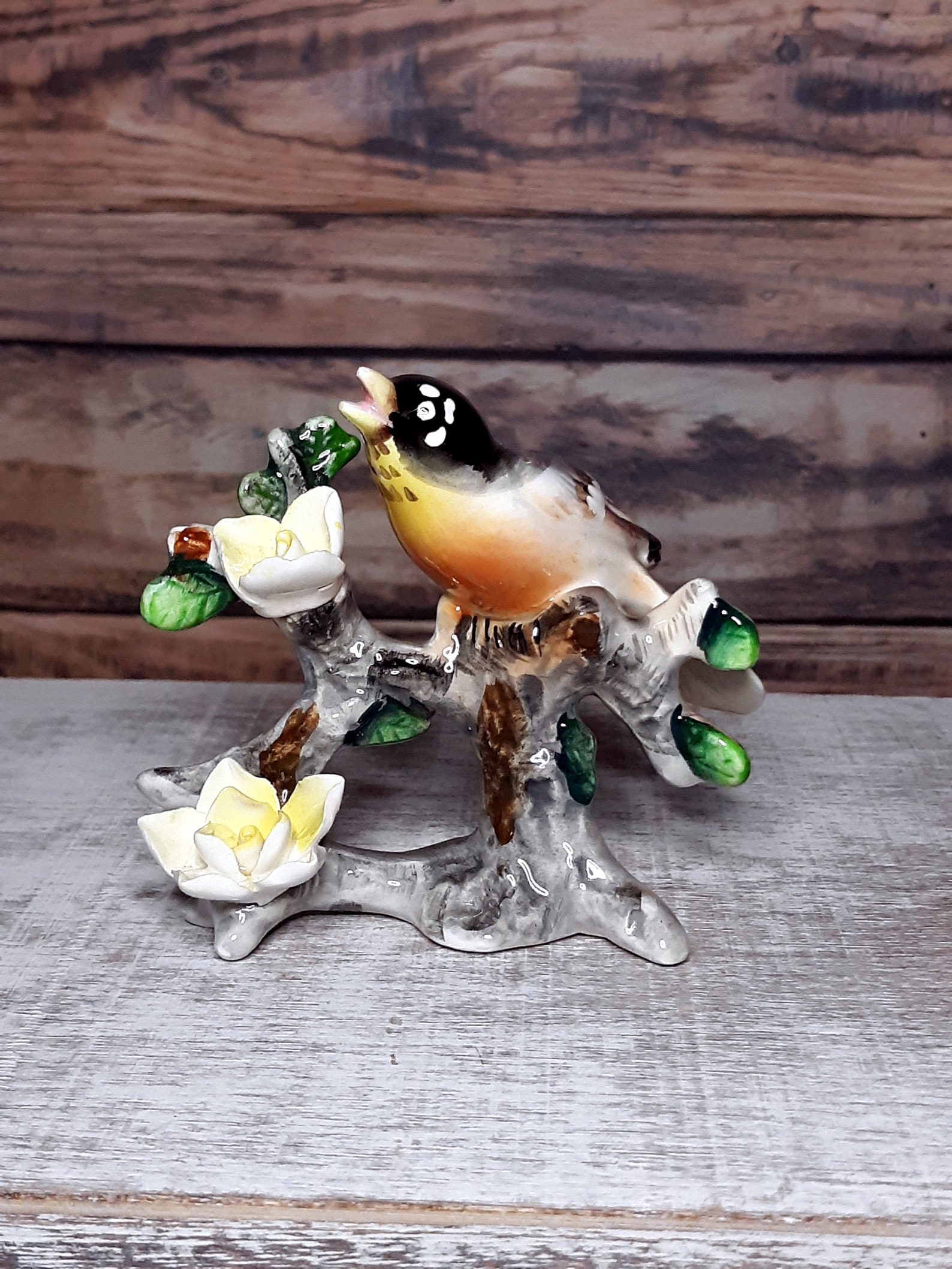 Vintage Robin Figurine-numbered 1511-bird on Branch-yellow - Etsy