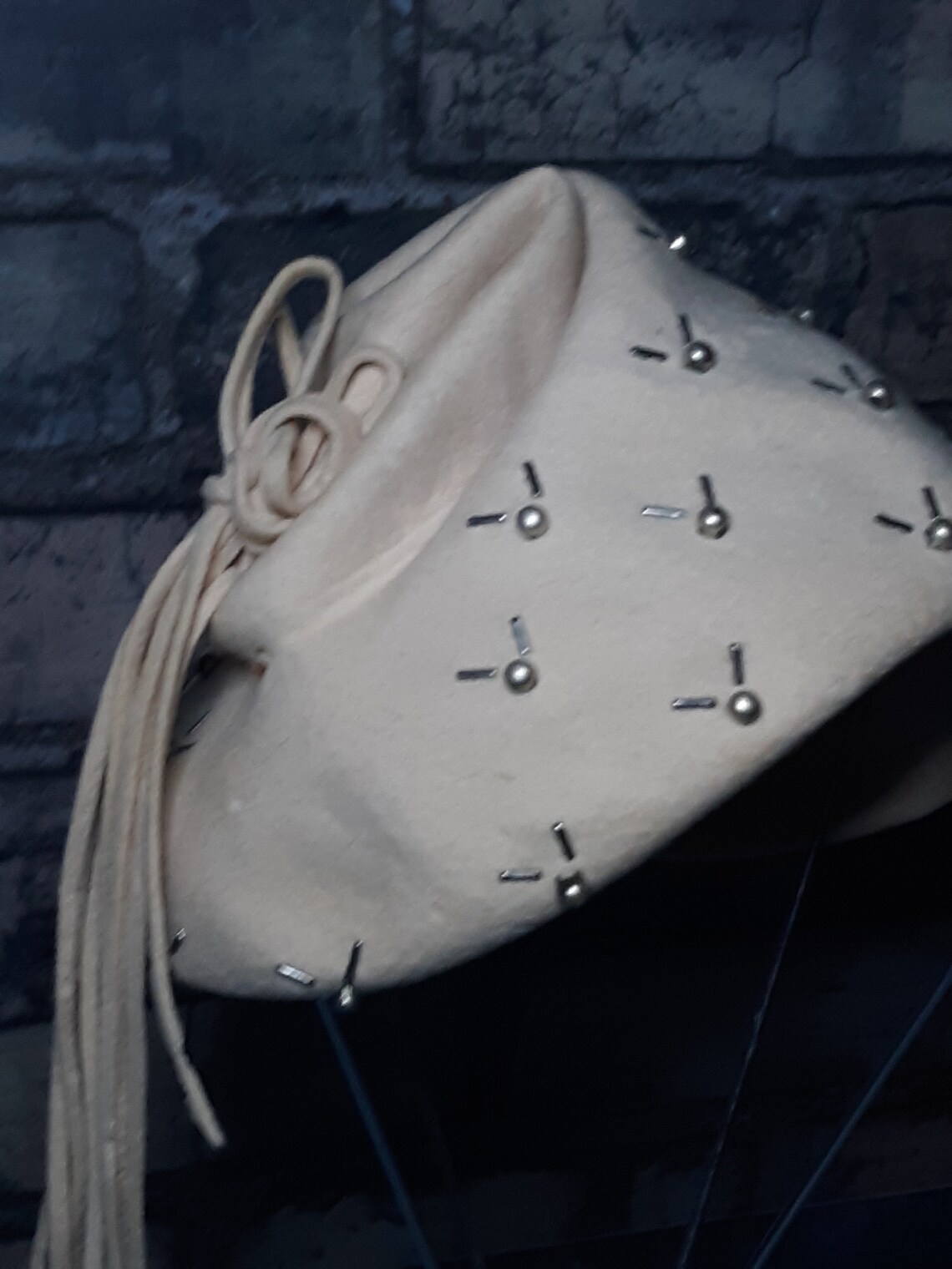 VIntage wool hat with metal accents and wool tassel-Henry | Etsy