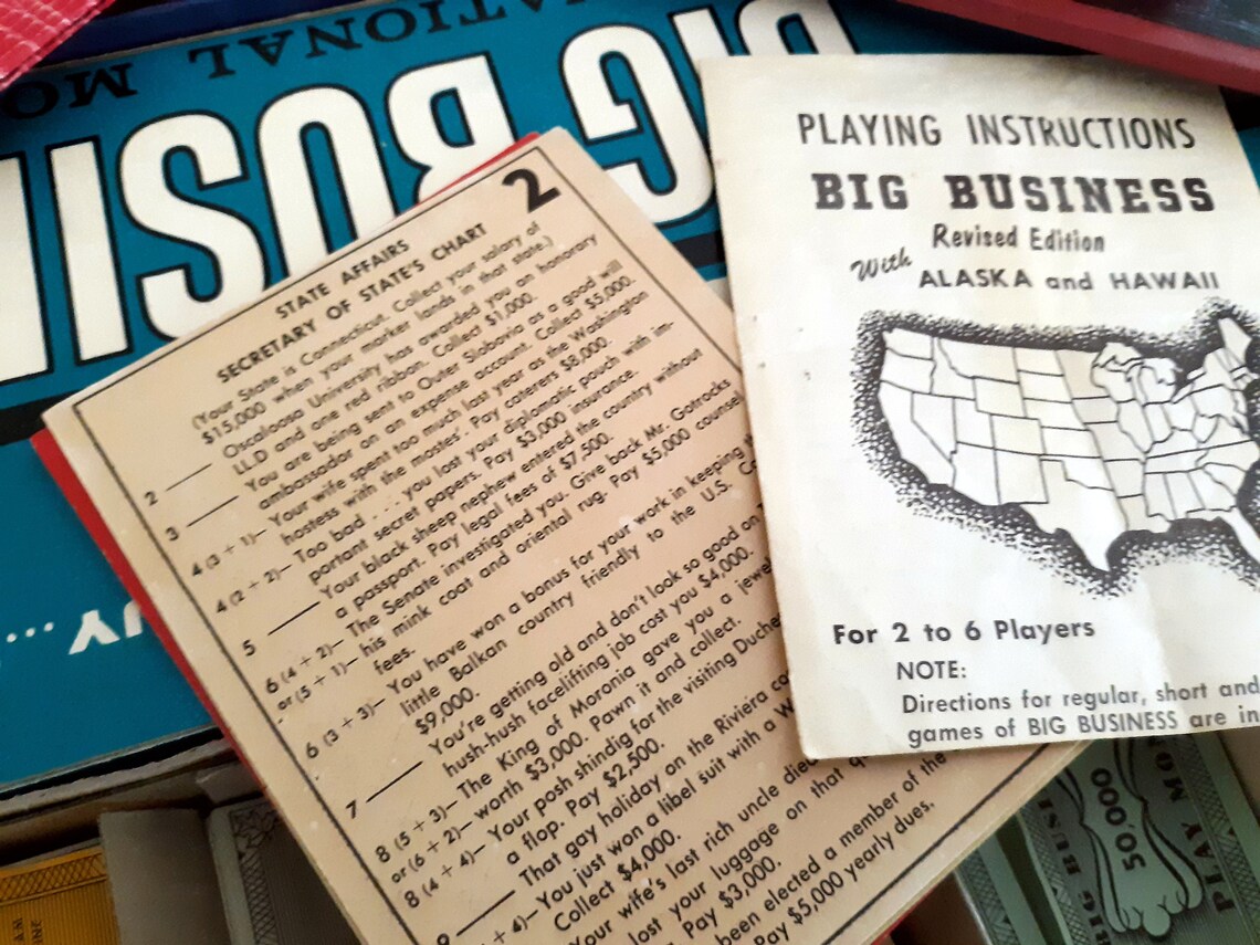 Vintage Big Business board game in original box-mid century | Etsy