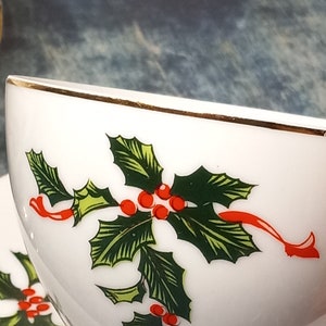 Set of 2 Lefton Christmas Teacup and Saucer Sets-holly and Berries ...