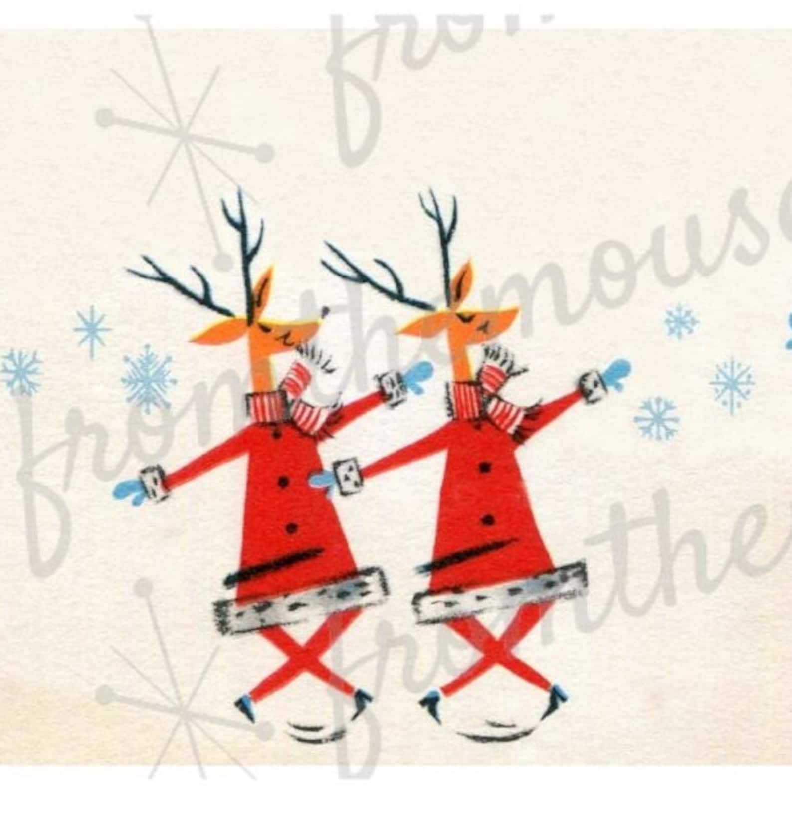 Dancing Santa and His Reindeer-christmas - Etsy