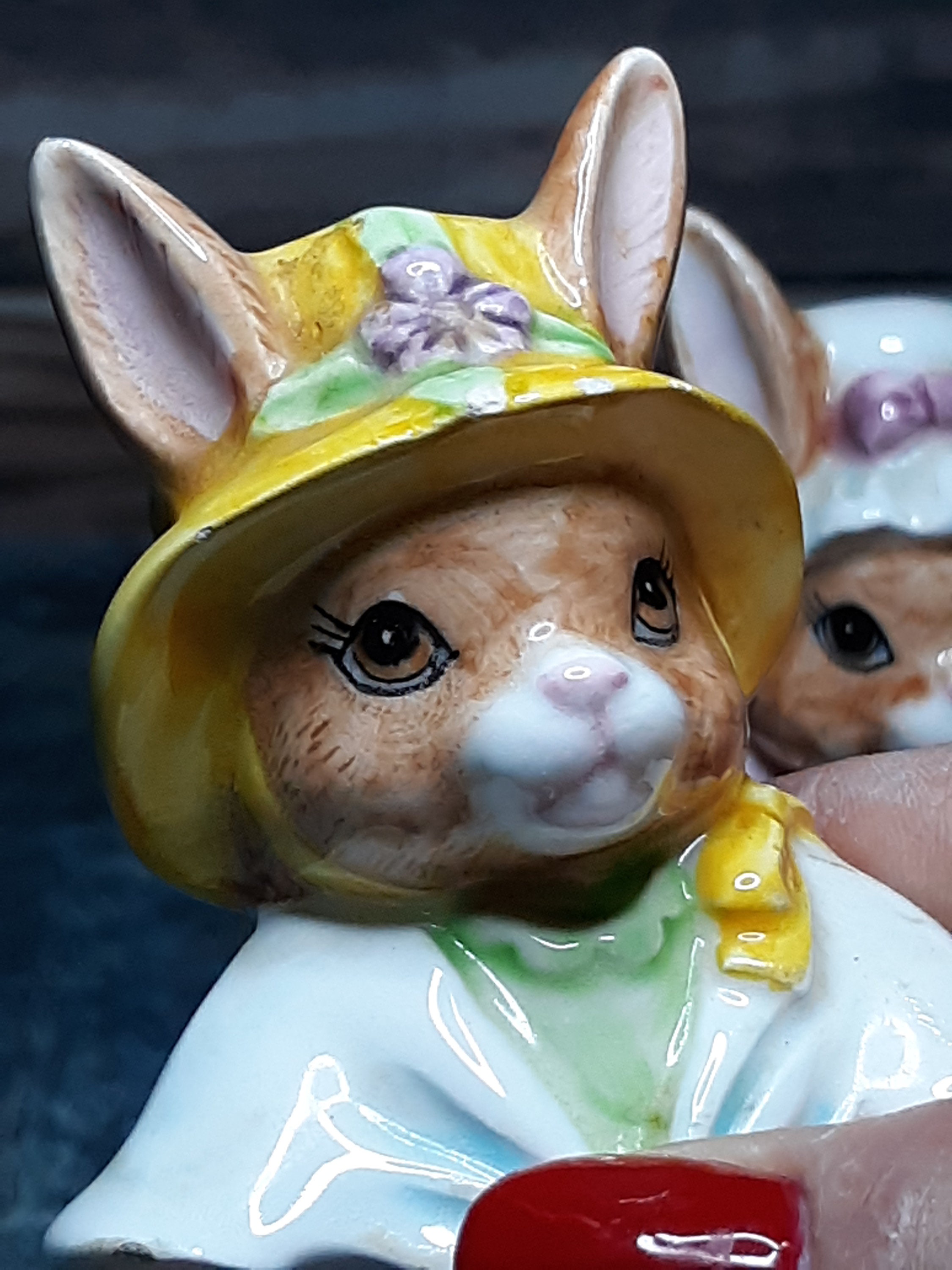 Vintage Lefton bunny figurine pair-2 sweet rabbit ladies in | Etsy