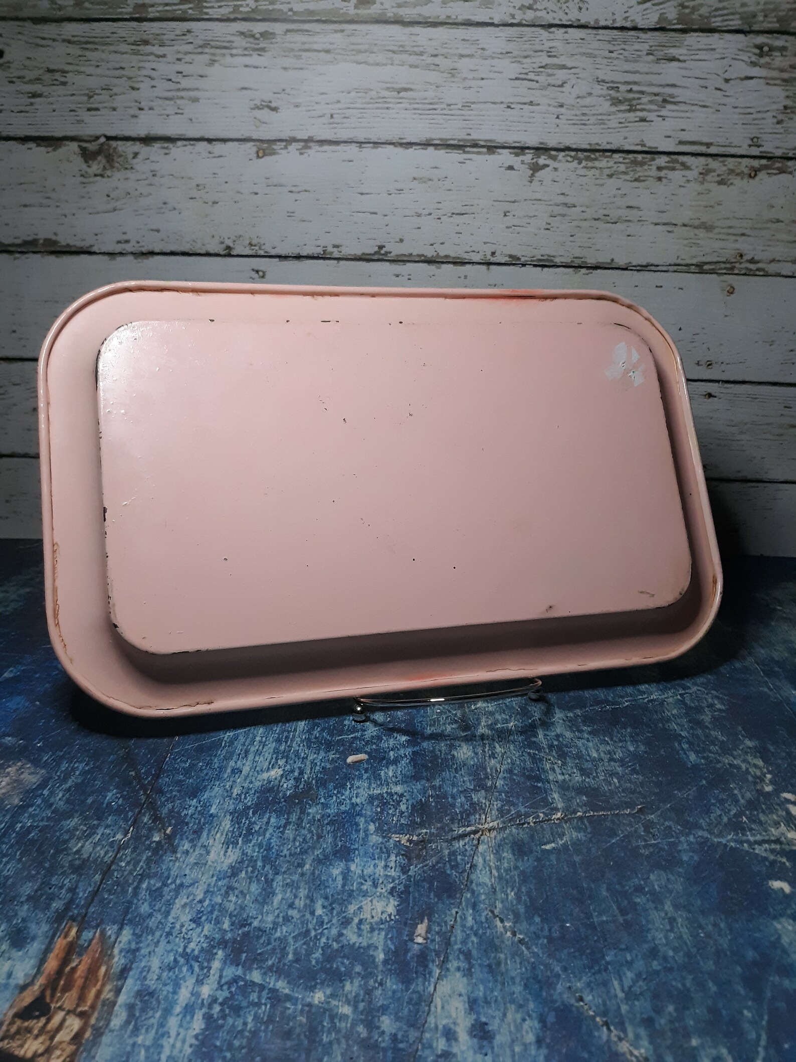 Pink Metal Tray With Nursery Decals-mid Century Pink-vintage Serving ...