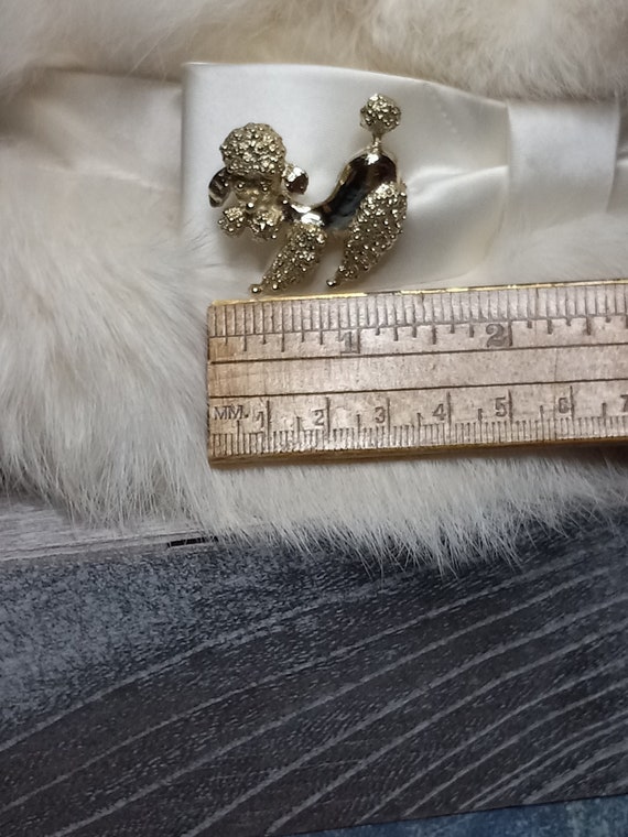 Vintage Standing Poodle Scatter Pin Set Gold Tone Red… - Gem