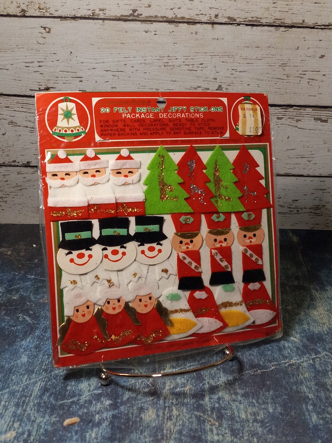 Commodore Christmas Package Decorations-nos Vintage Felt and Glitter ...