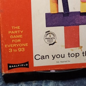 Vintage Saalfield Blockhead Toy-mid Century Play-colored Wood Blocks in ...