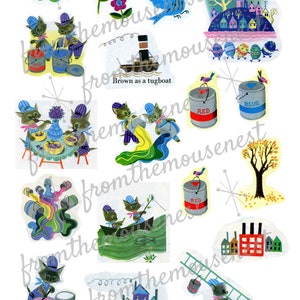 Little Golden Book Inspired Sticker Sheets-2 Pages- Color Kittens ...