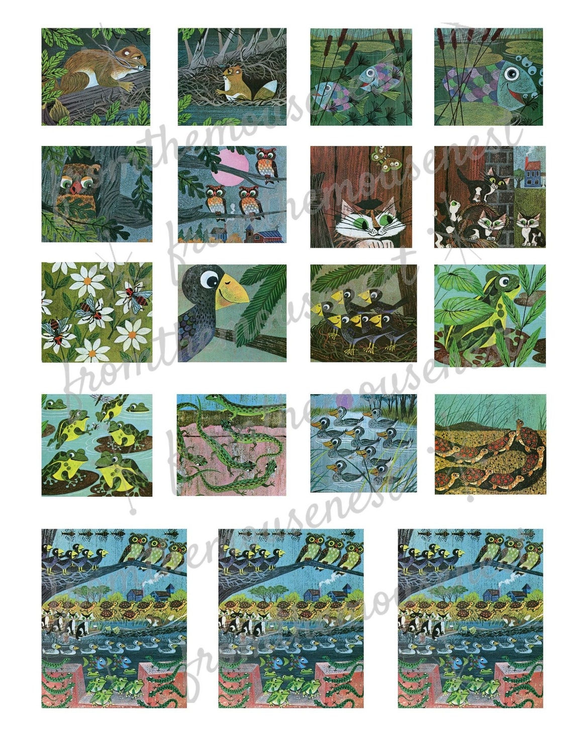Printable Sticker Images-little Golden Book Inspired Sticker Sheets-2 ...