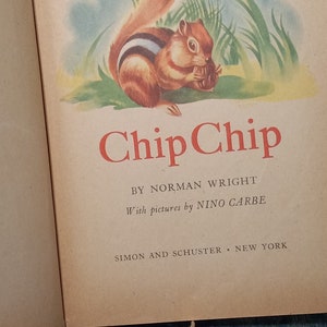 1947 Chip Chip Chipmunk Book-very Old Little Golden Book-childrens ...