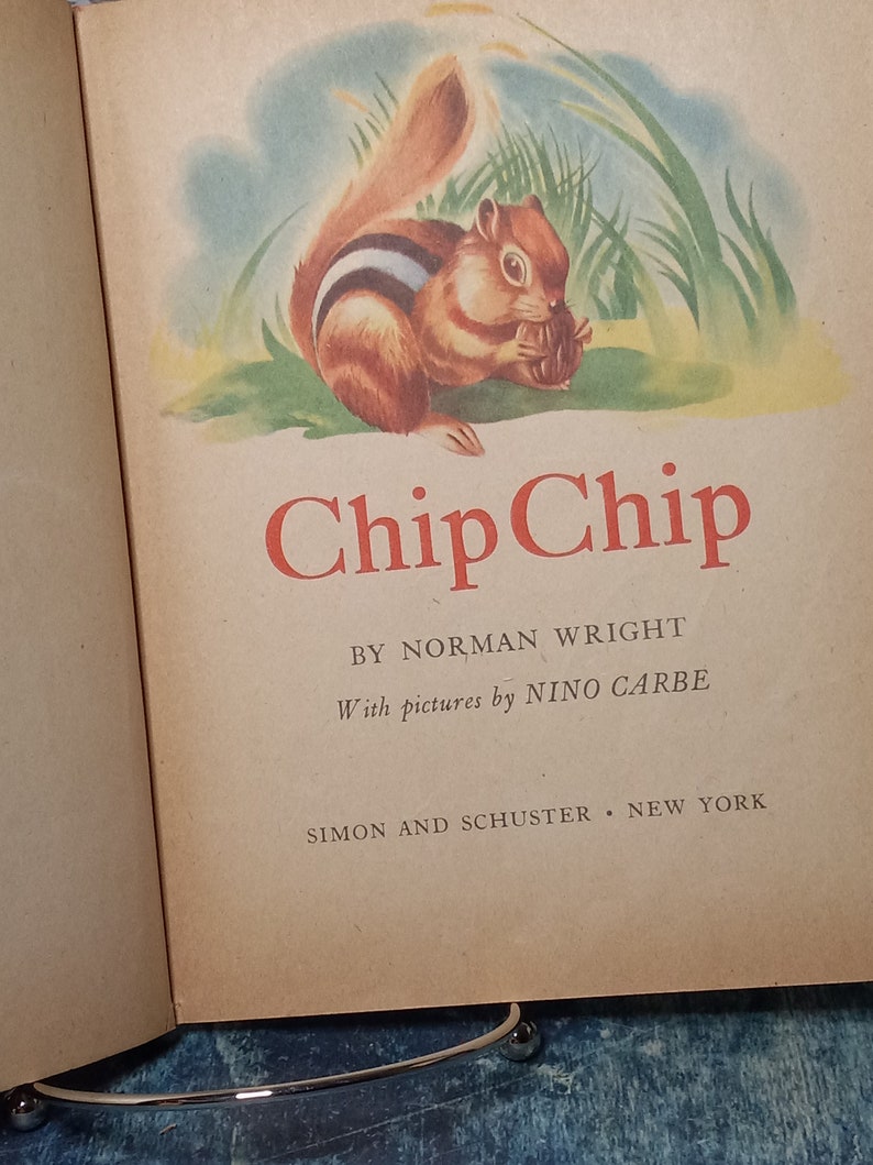 1947 Chip Chip Chipmunk Book-very Old Little Golden Book-childrens ...